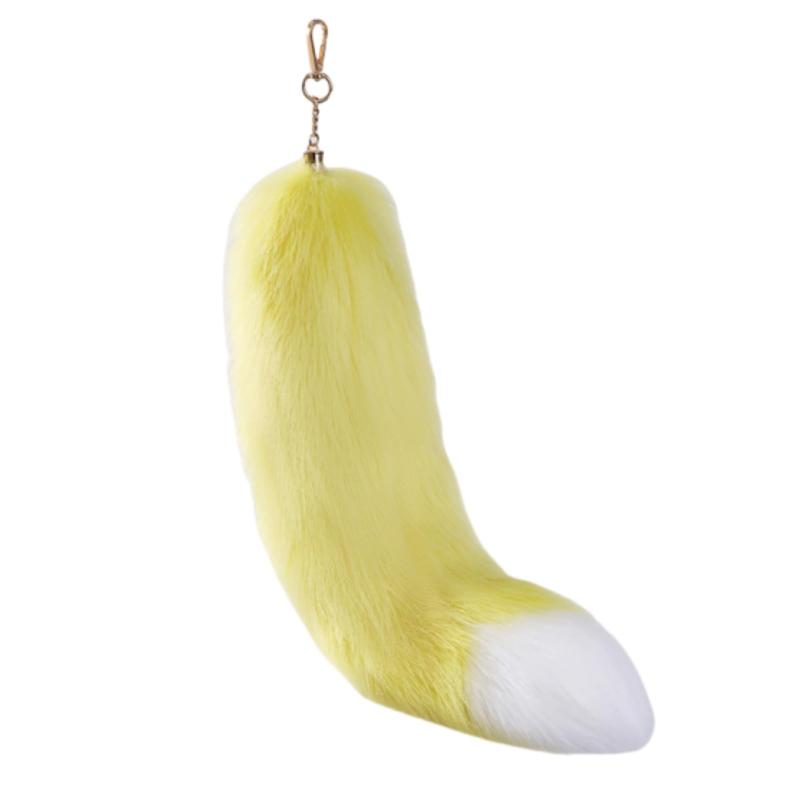 [Izemisonico] 尻尾 キーホルダー しっぽギャル 狐のしっぼ 単色ではなくのファー キーホルダー アクセサリー バッグチャーム コスチューム きつね 犬 可愛い けもの 小物 仮装 男女兼用 アニマ