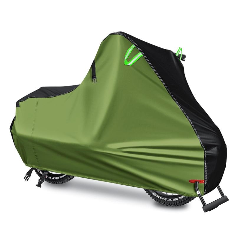 自転車カバー 防水 厚手 破れにくい 【2026改良モデル＆超厚手300D生地】 サイクルカバー 電動自転車 二重縫製 破れにくい 盗難防止ロック穴付き 風飛び防止バックル UVカット 反射テープ 収【300Dの厚手生地で作られた自転車カバ...