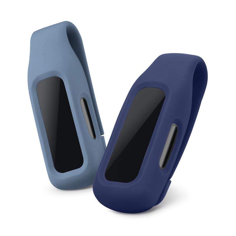 kwmobile Fitbit Inspire 3 / Inspire 2 / Ace 3対応 2x クリップホルダー - シリコン フィットネストラッカー クリップ日常にもっとカラーを: この黒色 / 紺色のクリップホルダーであなたのフィ...