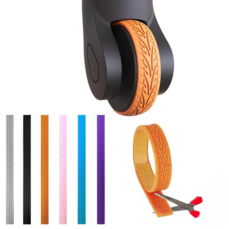 [TUAHOUS] 車輪カバー 8個キャスターカバー 貼り付け静音 シリコン カット可能 キズ防止 汚れ転がり防止 キャリーバッグホイールカバー 荷物用ホ【キャスター商品セット】8個入り 商品サイズ：長さ：20cm 幅：1.2cm 高さ：0...