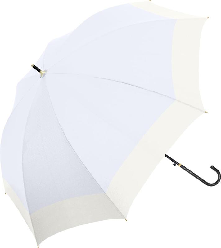 中谷 Natural Basic 晴雨兼用長傘 UVバイカラー ジャンプ 親骨サイズ：58cm ブラックコーティング加工