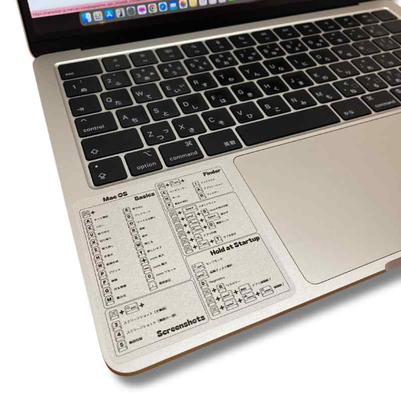 Mac OS ショートカット ステッカー 日本語版（透明タイプ）| MacBook対応 | 作業効率アップ | 視認性の高い設計 | オリジナルデザイン｜お試し用ステッカー付き[英語版]タイプ：透明タイプ（クリア）サイズ：80mm x 80...