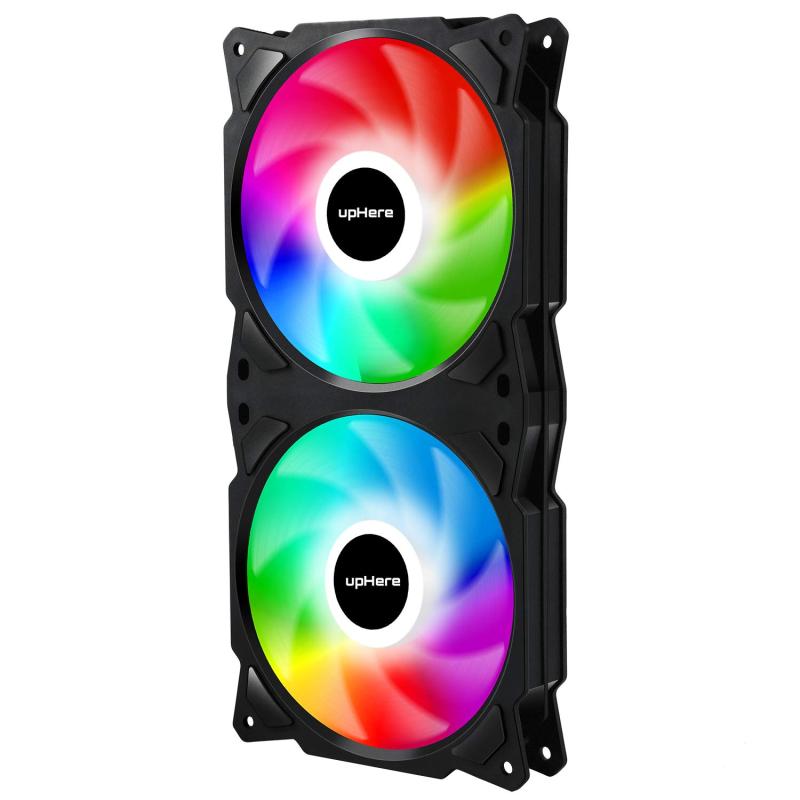 upHere PCケースファン LED 連型一体式フレーム構造