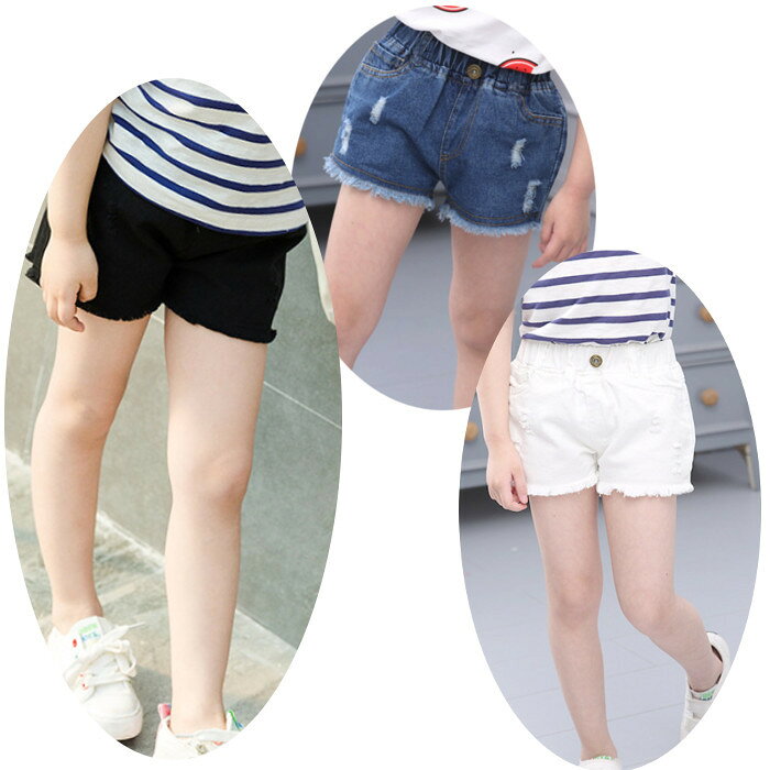 裾フリンジ&ダメージ加工がオシャレ・デイリーに大活躍デニムショートパンツ