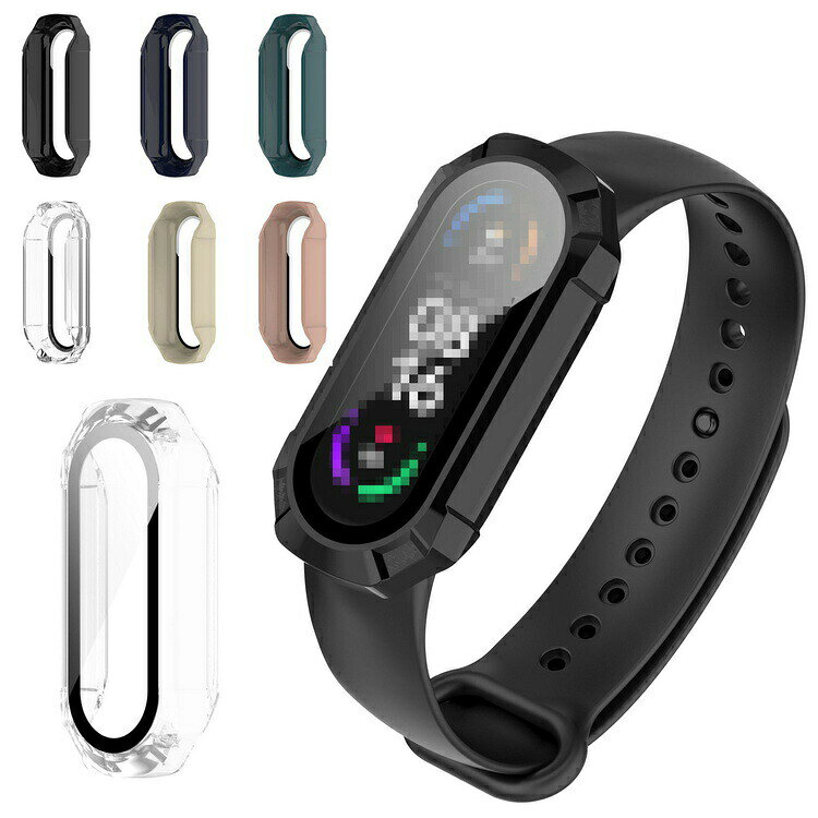 xiaomi smart band 7 ケース カバー 液晶面強化ガラス シャオミ小米 smart バンド7 全面保護 液晶保護ケース 単色/クリア フィルム一体 ハードケース対応機種: xiaomi smart band 7素材: pc(...