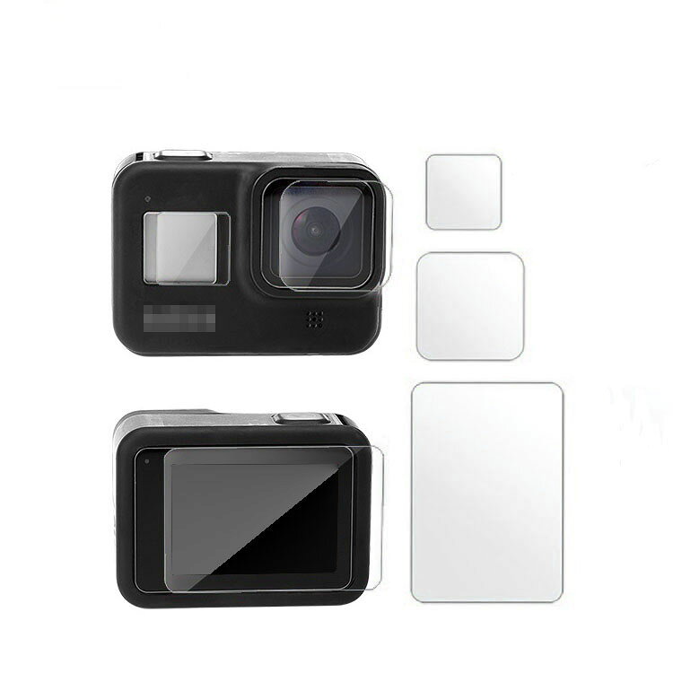gopro hero8 black ガラスフィルム　強化ガラス 液晶保護フィルム 硬度9h レンズ保護 + 液晶保護 2セット ゴープロ ヒーロー8 ブラック ゴープロ 傷つき防止を追加 保護ガラス おすすめ おしゃれ 保護シール レンズフ...