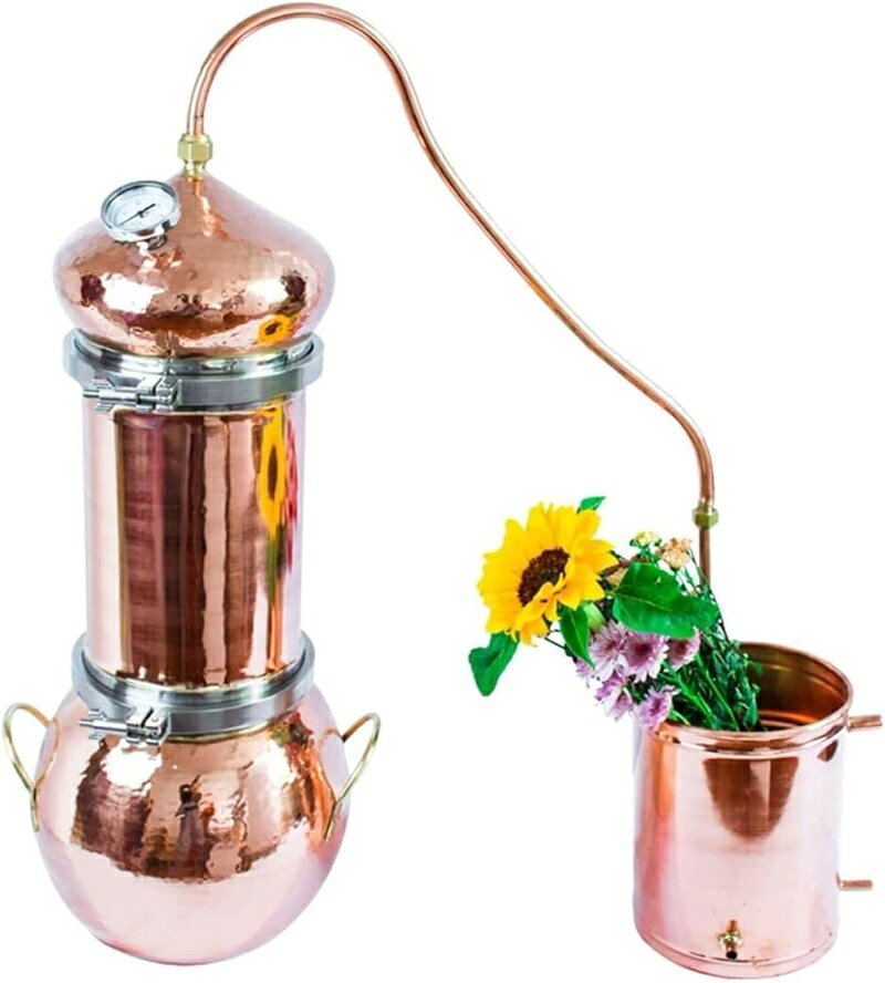 【プロ仕様の古蒸留器】: 純銅のポットスチルは、これまでに使用された蒸留器の中で最も初期の形式であり、優れた耐性、均一な加熱、長時間持続する温度、優れた伝導性、優れた味を備えています。 ? 【蒸留器の詳細】：このモデルは古代の製造方法を復元...