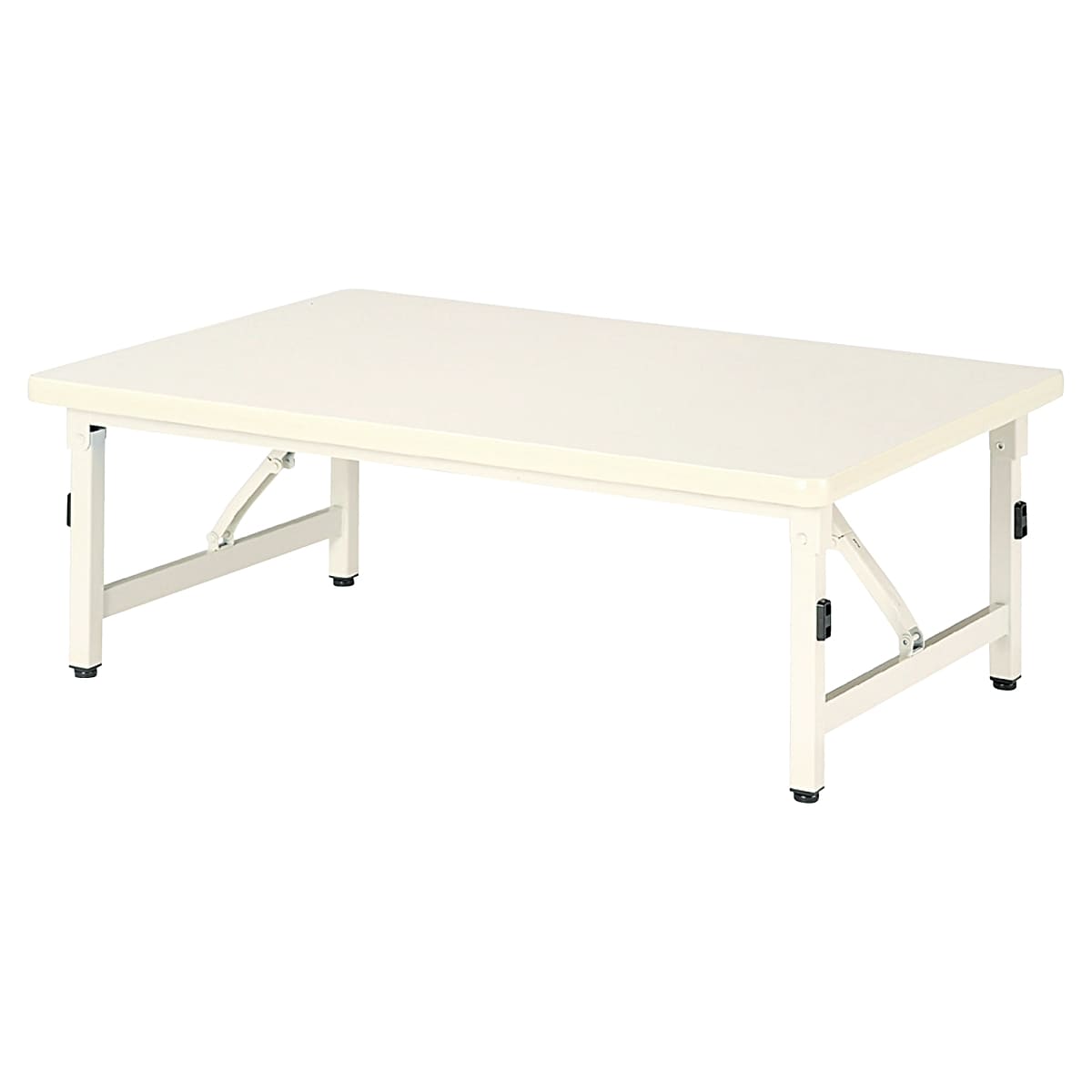 商品詳細（サイズ）■天板：メラミン化粧板（抗菌） 28mm厚■エッジ：ソフトエッジ■脚部：スチールパイプ（26×26） アイボリー焼付塗装　アジャスター付■機能：折脚■サイズ：W900～1200×D600×H330■補足：完成品／サイズ選択...