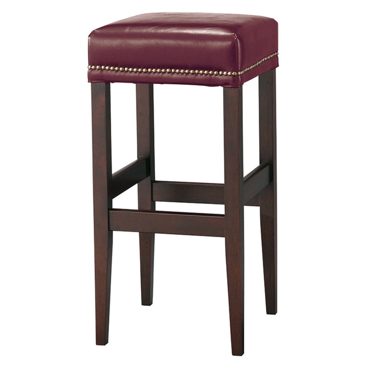 商品詳細（サイズ）■主材：天然木（ゴム材　ダークブラウン）■座側面：鋲打ち仕上げ■サイズ：W335×D335×H705■補足：完成品／張地選択／脚カット可北海道、沖縄、離島及び中継を伴う場合は、追加送料が必要ですので別途ご案内致します。張地...