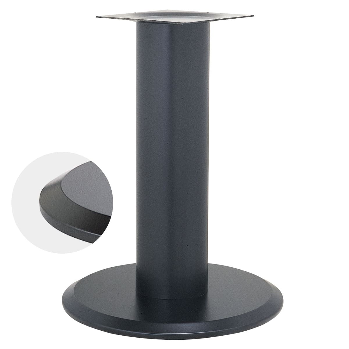 商品詳細（サイズ）■材質：スチール■備考：アジャスター付■サイズ：φ500×H320～700■受板：243×243×3.2t（U-TF 240）■丸ポール：φ165■補足：お客様組立品／サイズ選択／カラー選択脚部カラーブラックシルバーメタリ...