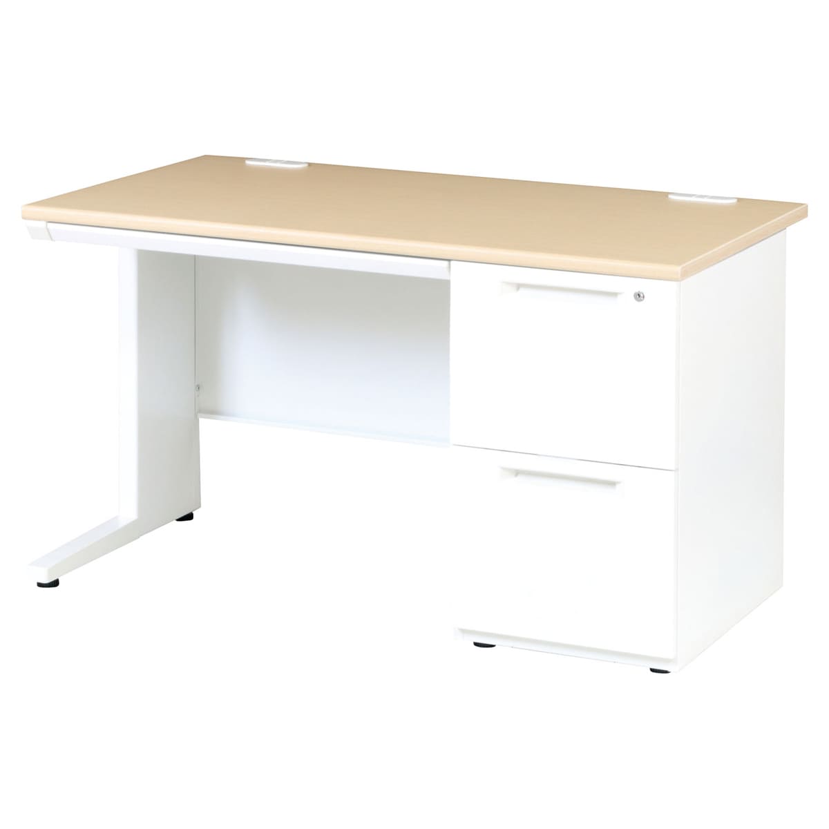 商品詳細（サイズ）■天板：　　表面材：メラミン化粧板　　芯材：パーティクルボード（27mm厚）■配線ホール：　　2箇所　　ホワイト（天板カラー：ホワイト・ナチュラル）　　ブラック（天板カラー：サンドオーク・ミディアムウォールナット）■フレー...