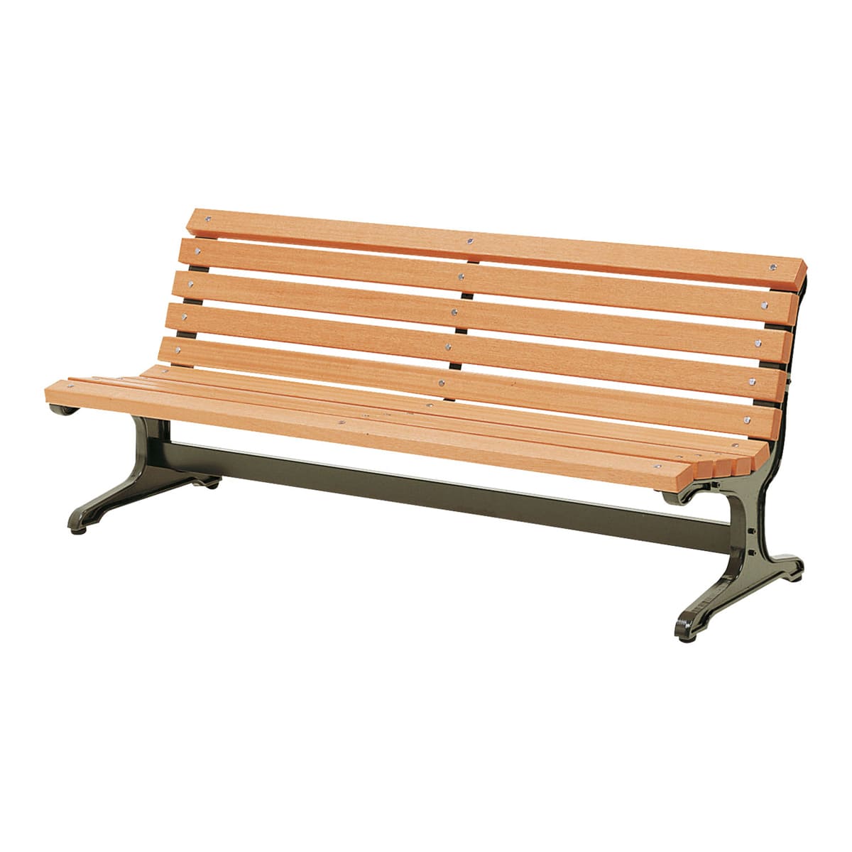 商品詳細（サイズ）■背・座部：天然木（ニャトー材） 防腐処理■脚部：鉄鋳物　粉体塗装（ダークグレー）■備考：アンカーボルト用穴あり（穴径φ11mm）■機能：屋外使用可能■サイズ：W1800×D650×H753（SH347）■補足：お客様組立...