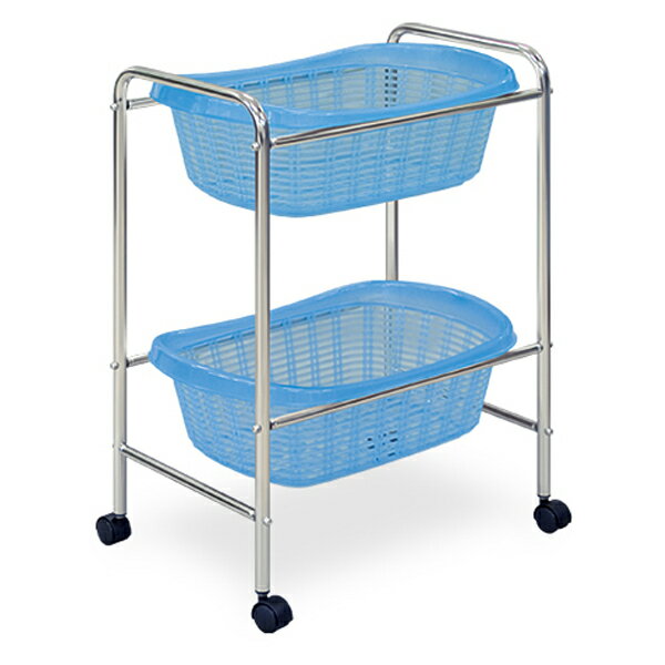 商品詳細（サイズ）■重量：約4kg■サイズ：W525×D370×H755■補足：お客様組立品／カラー選択／キャスタータイプ北海道、沖縄、離島及び中継を伴う場合は、追加送料が必要ですので別途ご案内致します。カゴカラーホワイトブルー「S型2段用...