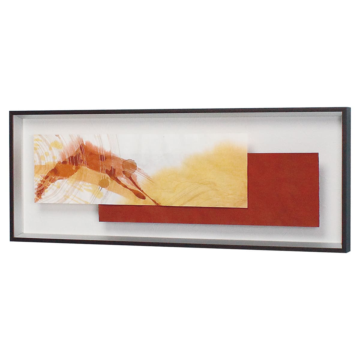 商品詳細（サイズ）■装飾：和紙■フレーム：アルミ押出材木目シート貼り仕上■面板：1.5mm透明アクリル2枚　3mmMDFシート貼り■付属品：吊りひも　直掛け用ビス■重量：2.2kg■サイズ：W750×D40×H285■補足：完成品【注意事項...