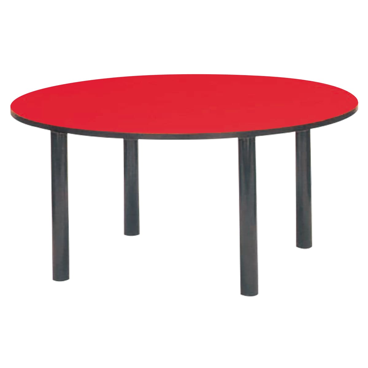 商品詳細（サイズ）■天板：メラミン化粧板■天板・エッジカラー：朱色・黒■脚部：スチールパイプ（φ76）■サイズ：φ1200～1800×H700■補足：お客様組立品／サイズ選択北海道、沖縄、離島及び中継を伴う場合は、追加送料が必要ですので別途...