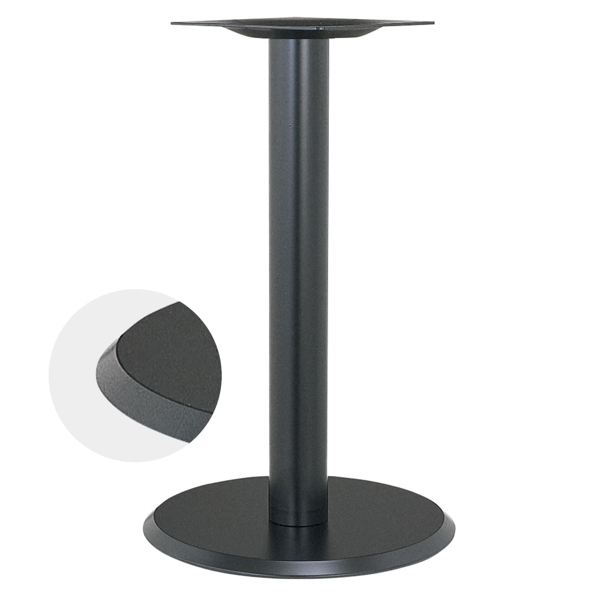 商品詳細（サイズ）■材質：スチール■備考：アジャスター付■サイズ：φ400×H320～700■受板：240×240×4.0t（U-TP 240）■丸ポール：φ76■補足：お客様組立品／サイズ選択／カラー選択脚部カラーブラックシルバーブラック...