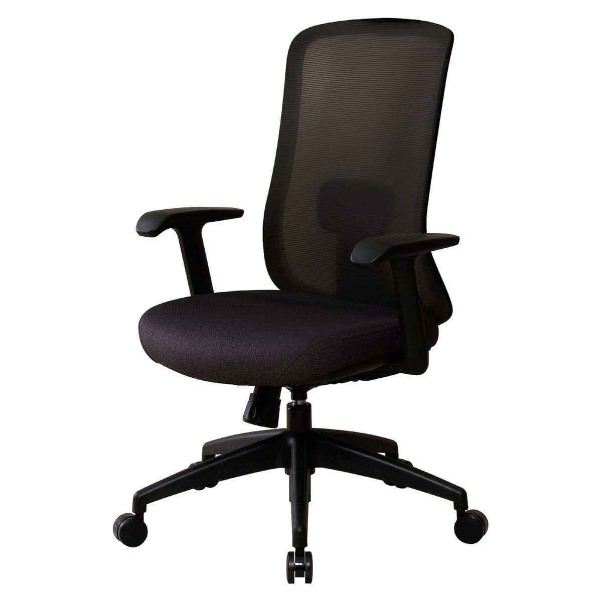 商品詳細（サイズ）■背部：メッシュ（ポリエステル）■座部：モールドウレタン　布（ポリエステル）■肘部：　　本体：ナイロン樹脂成型品（ブラック）　　パット：ポリウレタン樹脂成型品（ブラック）■脚部：エンプラ樹脂成型品　キャスター付■機能：シン...
