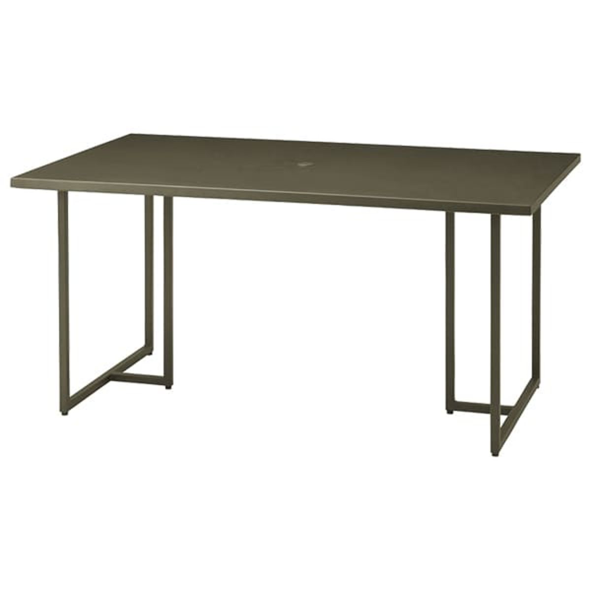 商品詳細（サイズ）■天板：スチール（粉体塗装　ブラウン）■天板厚：T30mm■パラソル用センターホール：40φ■脚部：スチール（粉体塗装　ブラウン）　アジャスター付（お客様取付品）■重量：約33.8kg■サイズ：W1500×D900×H72...