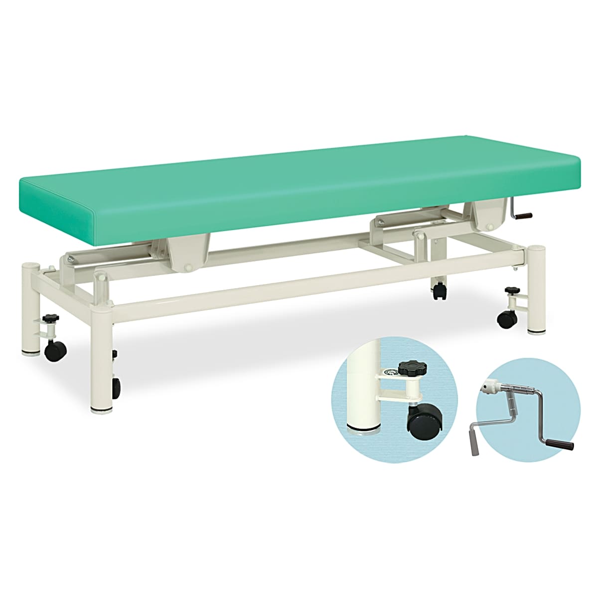 商品詳細（サイズ）■重量：約46kg■サイズ：W500～700×L1800×H450～830■クッション厚：40mm■補足：お客様組立品／サイズ選択／張地選択／昇降タイプ／キャスタータイプ【注意事項】※人を乗せた状態での高さ調節及びレベルキ...