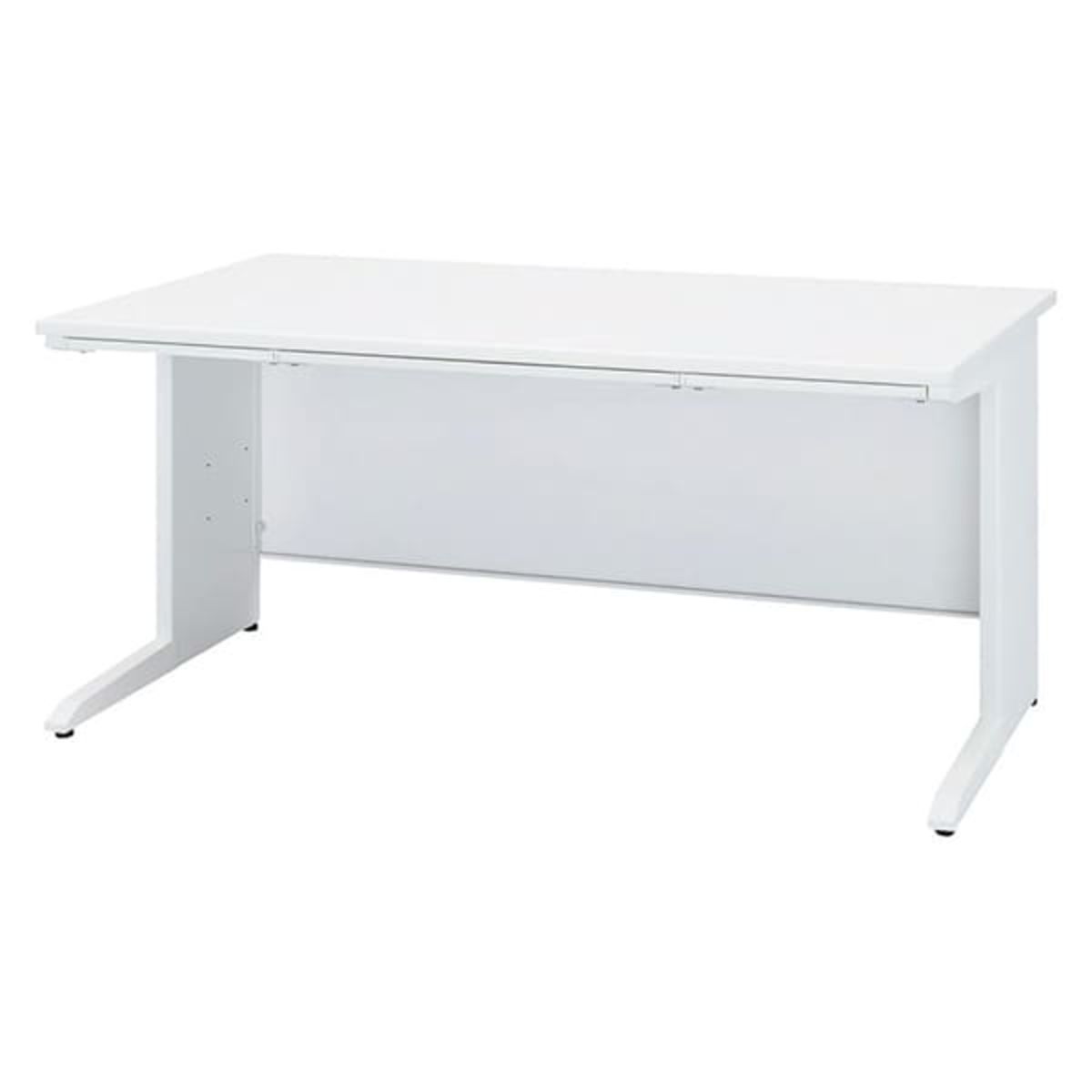 商品詳細（サイズ）■天板：メラミン化粧板　スチール　ポストフォーム加工（前後面）■コードホール：2ヶ所付■エッジ：ABS樹脂エッジ■センター引出：A3用紙収納可能　ペントレー付　ラッチ無■脚部・幕板：スチール粉体塗装（ホワイト）■脚上：AB...