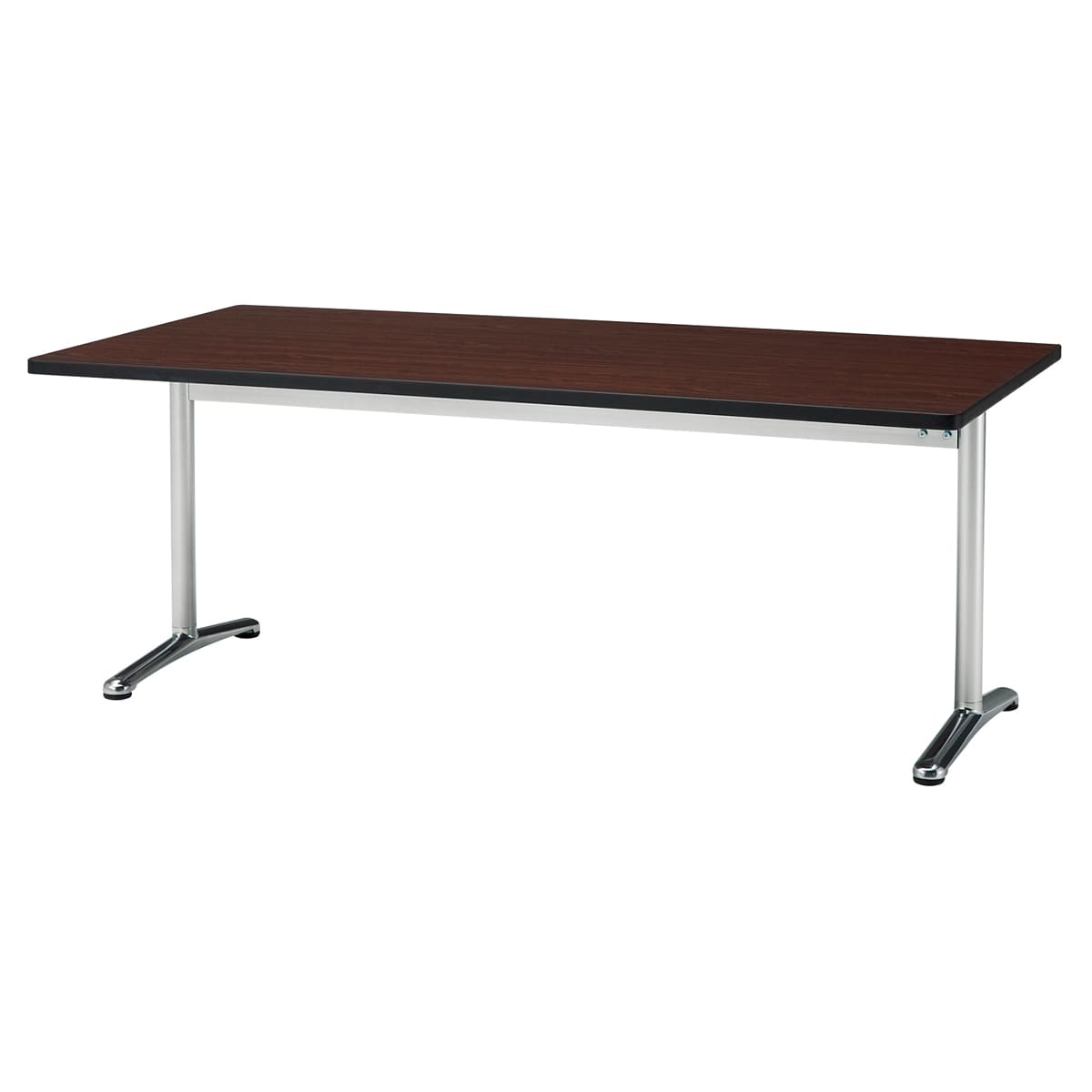 商品詳細（サイズ）■天板：メラミン化粧板　フラッシュ構造■エッジ：エラストマエッジ■支柱：スチールパイプ（φ50） 焼付塗装■脚部：アルミダイキャスト　アジャスター付■環境：廃材利用■サイズ：W1200～1800×D750～900×H700...