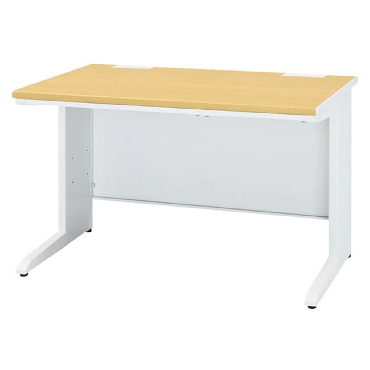 商品詳細（サイズ）■天板：メラミン化粧板　スチール　ポストフォーム加工（前後面）■コードホール：2ヶ所付■エッジ：ABS樹脂エッジ■センター引出：A3用紙収納可能　ペントレー付　ラッチ無■脚部・幕板：スチール粉体塗装（ホワイト）■脚上：AB...