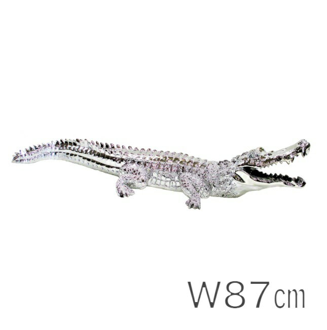 商品名 クロコダイルの置物 サイズ 巾87cm×奥行26×高さ20.5cm 材質 樹脂 生産国 中国 コメント 躍動感のある迫力満点のクロコダイル。リビングや玄関のオーナメントにお使いいただけます。 送料 送料無料 配送詳細はこちらからご確...