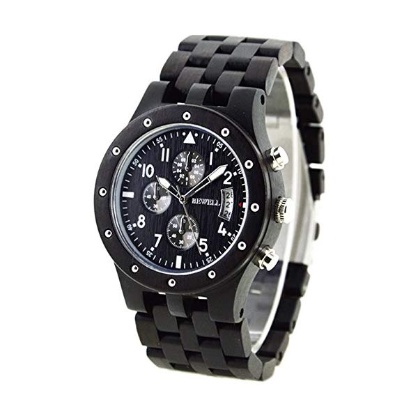 ビーウェル BEWELL ウッドウォッチ 木製腕時計 メンズ 男性用 Men's Multifunction Black Wooden Watch 人気の BEWELL 商品はこちら ■海外より直輸入品となりますので、外箱に小傷・破れ等があ...