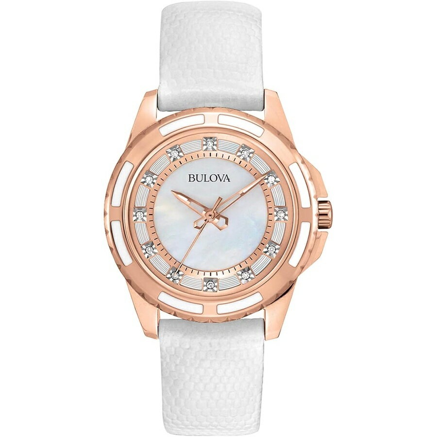他の ブローバ はこちら Bulova Ladies' Classic Diamond 3-Hand Quartz Stainless Steel Watch, 12 Diamonds, Mother-of-Pearl Dialブローバ レ...