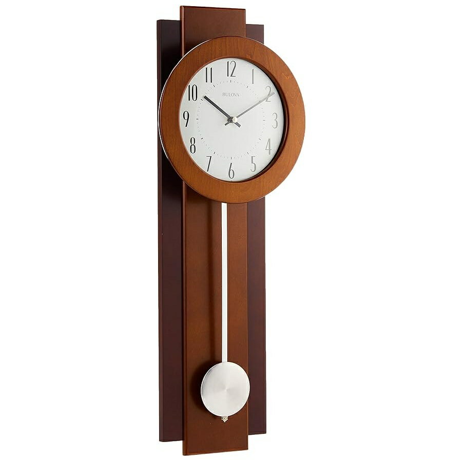 他の ブローバ はこちら Bulova C3383 Avent Wall Clock | Two-Tone Wooden Case with Slow-Swing Pendulum | Arabic Numerals | Personali...
