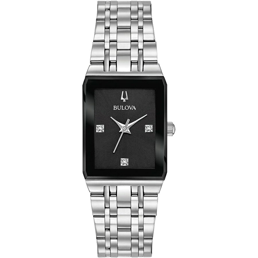 他の ブローバ はこちら Bulova Ladies' Modern Quadra Diamond Dial Stainless Steel 3-Hand Quartz Watch, Black Dial Style: 96P202ブローバ...