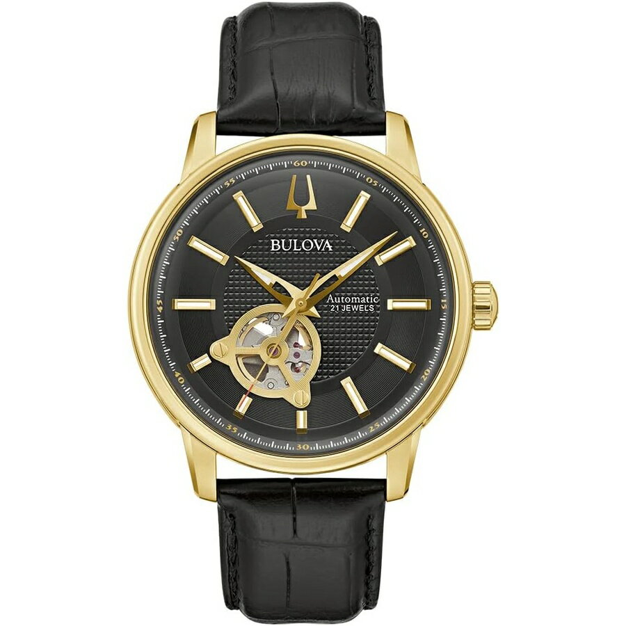 他の ブローバ はこちら Bulova Men's Classic 3-Hand Automatic Leather Strap Watch, 21-jewels, Hack Feature, Luminous Hands and Mark...