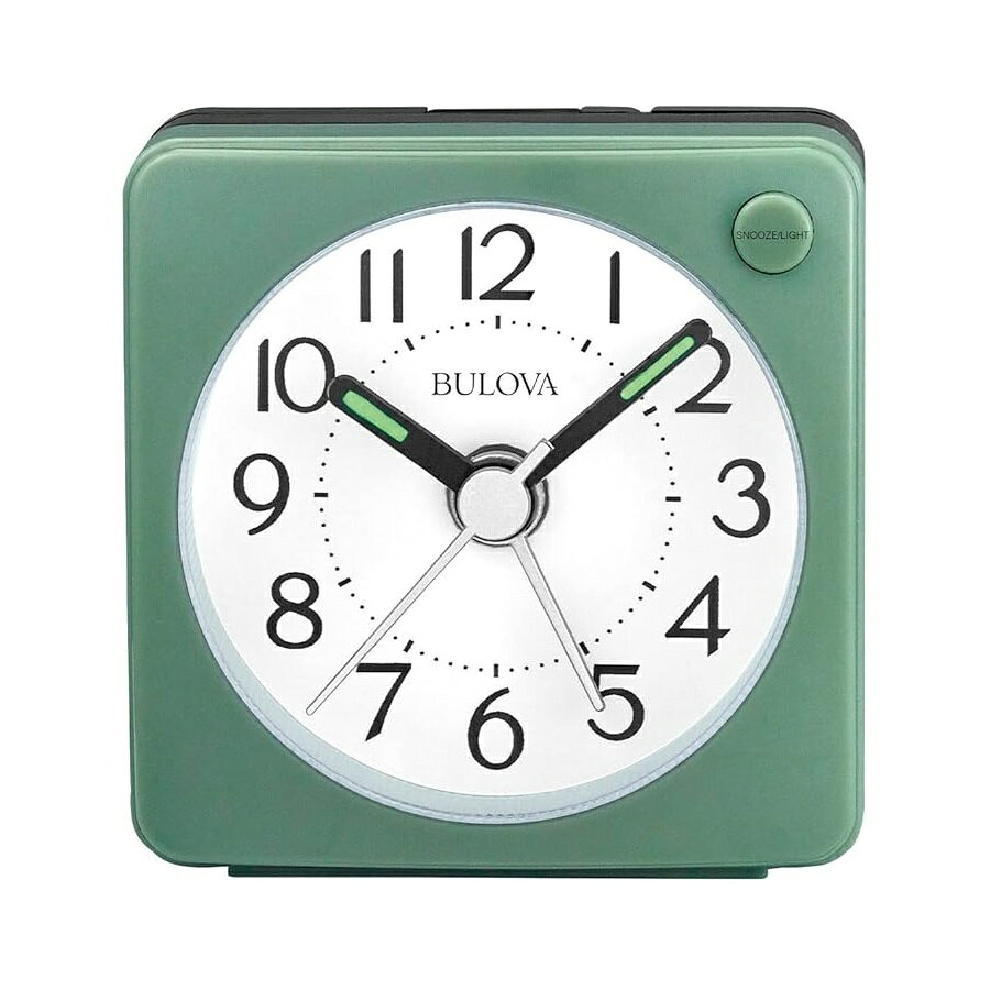 他の ブローバ はこちら Bulova Clocks B1874, Ultra Small Travel Alarm with Snooze and Light, No Ticking, Verde,Greenブローバ クロック B1874...