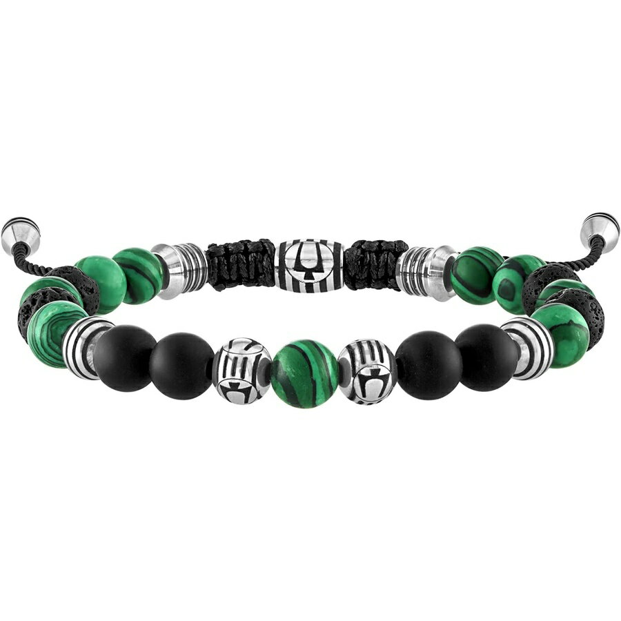 他の ブローバ はこちら Bulova Men's Jewelry Classic Semi-Precious Beaded Bolo Bracelet, Stainless Steel, Matte Black Onyx, Sliding...