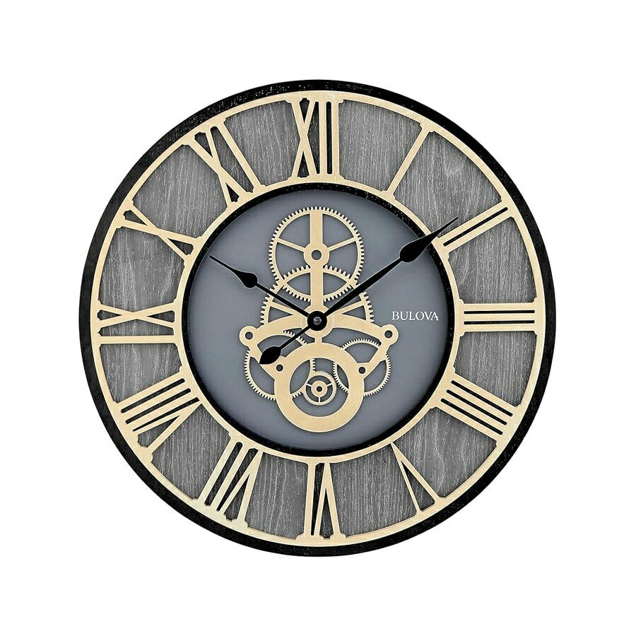 他の ブローバ はこちら Bulova Timepiece Gear Wall Clock C4347 | 20" Ash Veneer Frame with Gold Roman Numerals | Quartz Movement | ...