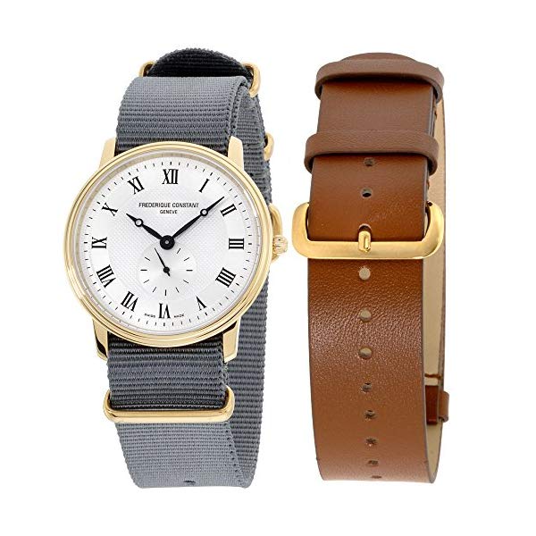 フレデリックコンスタント 腕時計 Frederique Constant FC235M4S5GRY ウォッチ メンズ 男性用 Frederique Constant Slimline Silver Dial Nylon Strap Men'...