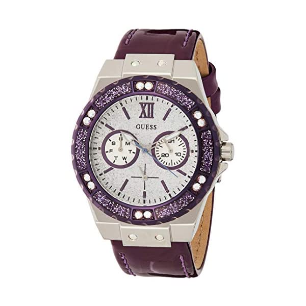 ゲス 腕時計 レディース 女性用 GUESS W0775L6 時計 ウォッチ GUESS Women's Stainless Steel Quartz Watch with Leather Strap, Purple, 20 (Model:...