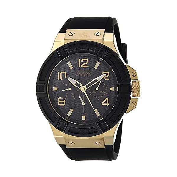 ゲス 腕時計 メンズ 男性用 GUESS U0247G6 時計 ウォッチ GUESS Men's Stainless Steel Quartz Watch with Silicone Strap, Black, 27 (Model: U02...