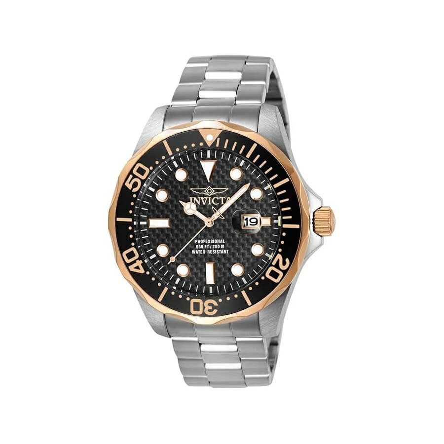 他の インヴィクタ はこちら Invicta Men's 12567 Pro Diver Black Carbon Fiber Dial Stainless Steel WatchInvicta メンズ 12567 プロ ダイバー ブラック...