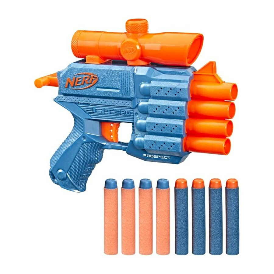 他の ナーフ はこちら Nerf Elite 2.0 Prospect QS-4 Blaster, 8 Official Nerf Elite Darts, 4-Dart Blasting, Nonremovable Targeting S...