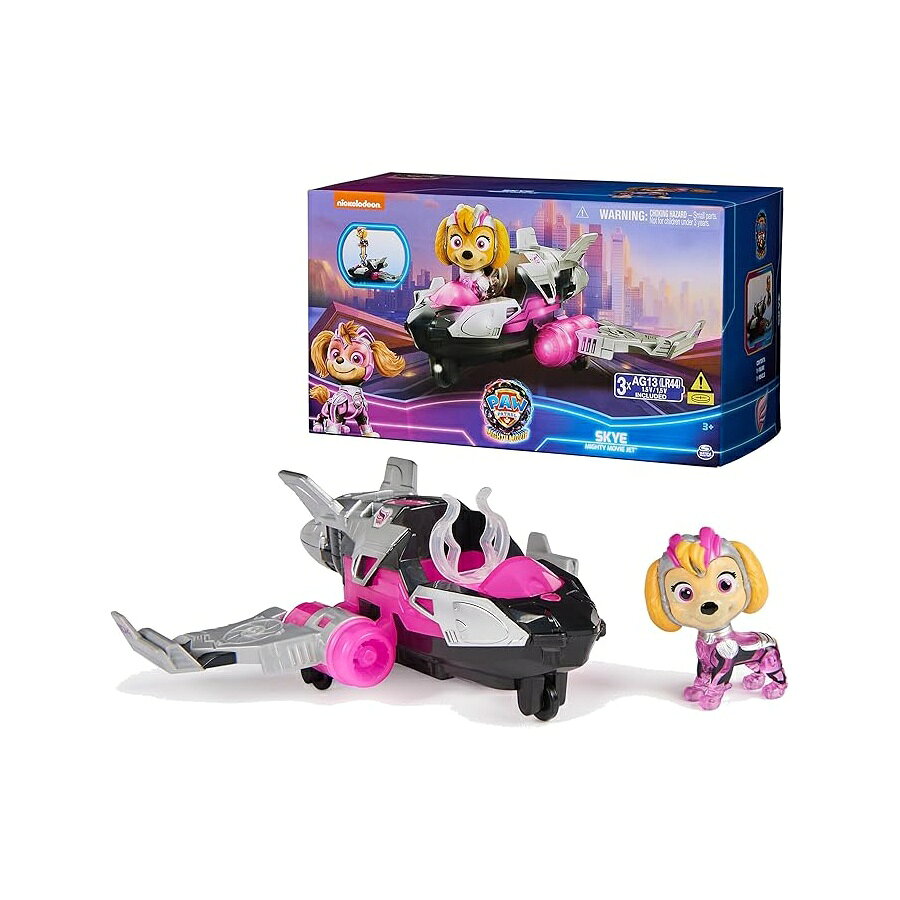 他の パウパトロール はこちら Paw Patrol: The Mighty Movie, Airplane Toy with Skye Mighty Pups Action Figure, Lights and Sounds, Kids ...