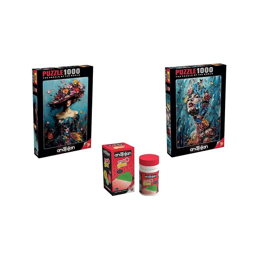 他の ジグソーパズル はこちら Anatolian Puzzle Bundle ? 2 x 1000 Piece Artistic Floral Lady Jigsaw Puzzles + Puzzle Glue Kit ? Premium...