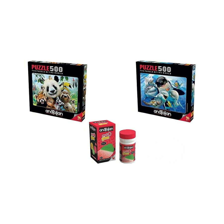 他の ジグソーパズル はこちら Anatolian Puzzle Bundle ? 2 x 500 Piece Animal Jigsaw Puzzles + Puzzle Glue Kit ? Premium Kids & Family ...