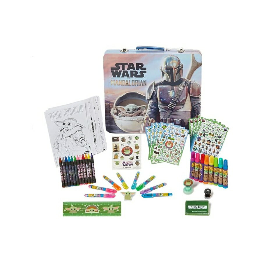 他の スターウォーズ はこちら Innovative Designs Star Wars Mandalorian Baby Yoda Deluxe Activity Set for Kids with Carrying Tin, Color...