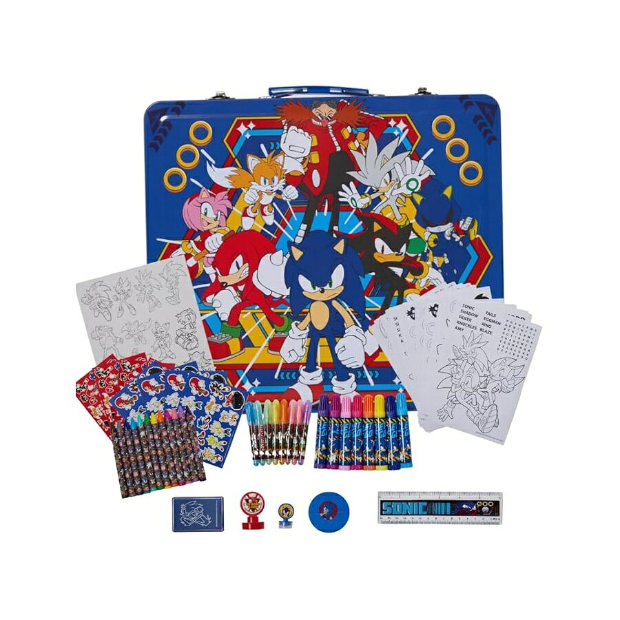 他の おすすめ商品 はこちら Innovative Designs Sonic The Hedgehog Deluxe Activity Set for Kids with Carrying Tin, Coloring Sheets, St...