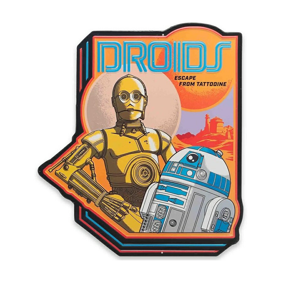 他の スターウォーズ はこちら Disney Star Wars Droids Escape from Tattooine Embossed Metal Sign - Retro R2-D2 and C-3PO Wall Sign for ...