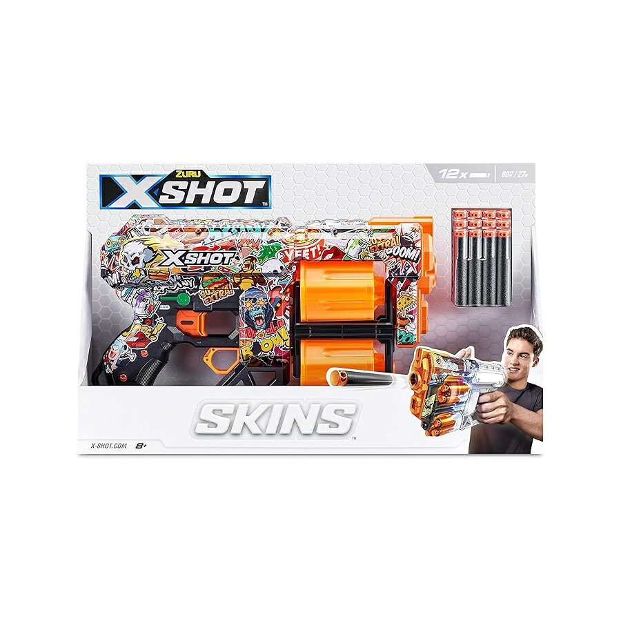 他の XSHOT はこちら X-Shot Excel Skins Dread Sketch, Fire Distances of up to 27m / 90 feet, 12X Air Pocket Technology Foam Dar...