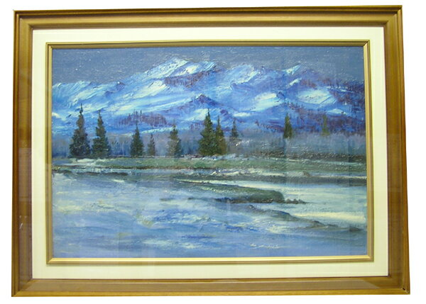 商品番号066作品名冬絵サイズ60．5×41cm作品名：冬 当作品はモンゴル芸術家連盟に所属されている画家の作品です。