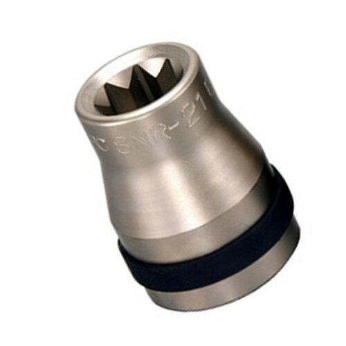 ・ドライプ側に鋼球と強力なバネを内蔵し、アンピルヘの取付けにピンやOリング等を必要としません。・薄□軽量設計で、口径を二重四角にしてありますので、ナット合わせが楽に行なえます。・ソケットの差替えが頻繁なシーンや、増し締め作業に便利です。口径...