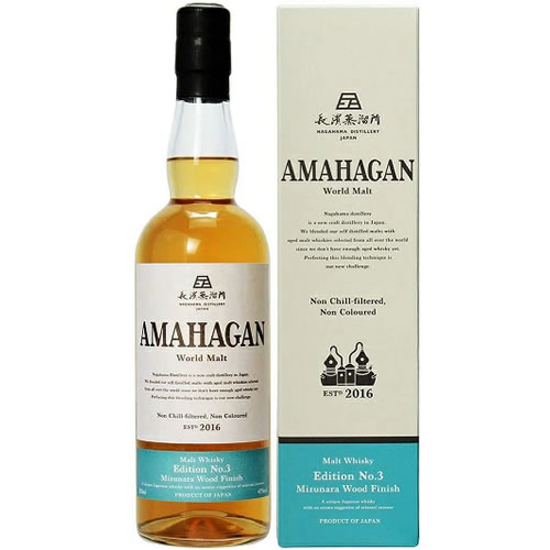 AMAHAGAN World Malt Edition No.3 Mizunara Wood Finish ＜オリエンタルな香りをまとうビターモルト＞ 将来のシングルモルトのリリースに向け、ウイスキー造りにとって最も重要な工程の一つである「...
